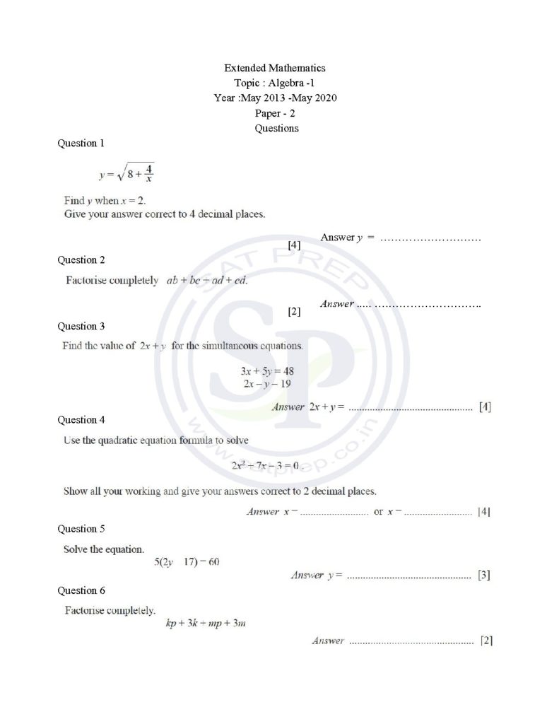 IGCSE-Ext Math-P2-Algebra-1-2